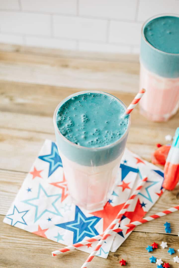 Red White and Blueberry Milkshake - Hungry Foodie