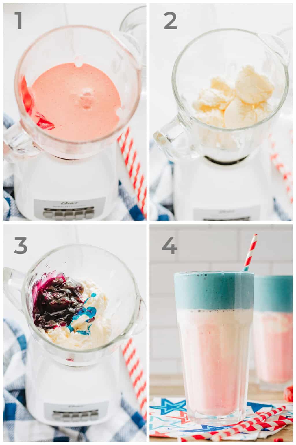 Red White and Blueberry Milkshake - Hungry Foodie