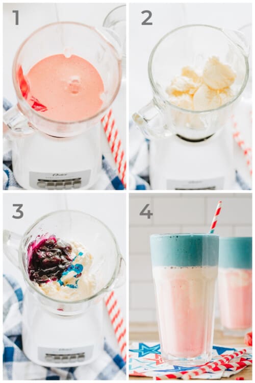 Red White and Blueberry Milkshake - Hungry Foodie