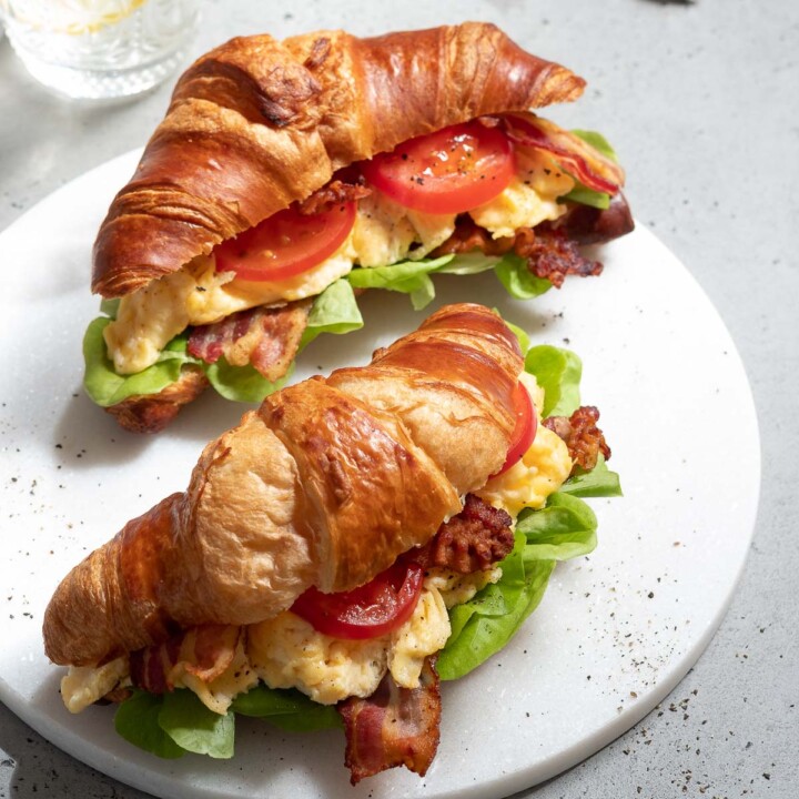 BLT Croissant Breakfast Sandwich - Hungry Foodie
